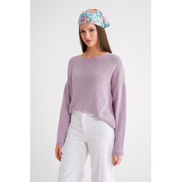&Uuml;bergro&szlig;er Bootsausschnitt Strickpullover
