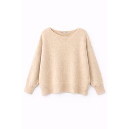 &Uuml;bergro&szlig;er Bootsausschnitt-Strickpullover