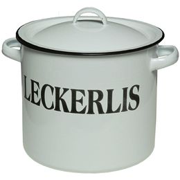 Dose AMBIENTE HAUS "Vorratsbeh&auml;lter Leckerli aus Emaille", wei&szlig;, B:27cm H:22cm T:21cm, Emaille, Aufbewahrungsboxen, Vorratsdose