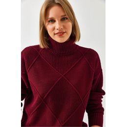 Strickpullover mit Stehkragen