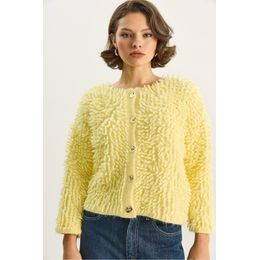 Strukturierter Knopf-Cardigan