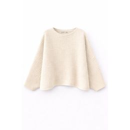 Oversized Texturierter Rippstrick Pullover mit Rundhalsausschnitt