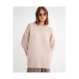 &Uuml;bergr&ouml;&szlig;e Rippstrickpullover mit Rundhalsausschnitt