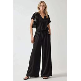 Hose-Overall mit weitem Bein und V-Ausschnitt
