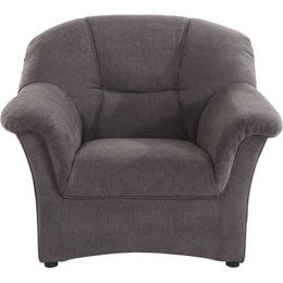 Sessel DOMO collection "SARAFINA Breite 102 cm, auch mit Federkern f&uuml;r noch mehr Sitzkomfort", grau (stone), B:102cm H:83cm T:81cm, Luxus-Microfaser (92% Polyester, 8% Nylon);Microfaser PRIMABELLE (100% Polyester);Microfaser PRIMABELLE (100% Polyester) / Struktur (90% Polyester; 10% Polyacryl), Sessel, Sessel, whlw. mit Federkern, elegantes Design