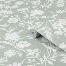 Vliestapete Laura Ashley "Rye", gr&uuml;n, B:0,52m L:10m, Vlies, Tapeten, 10mx52cm