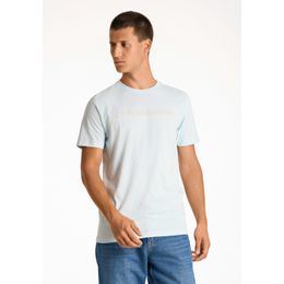 Kurzarmshirt LINDBERGH "T-Shirt (Kurzarm) Relaxed Fit", Herren, Gr. L, blau (lt blau sky), Obermaterial: 100% Baumwolle, l&auml;ssig geschnitten, Rundhals, Shirts