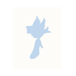 Bild Komar "Cinderella Bird", blau (farbe bild(er): blau), B:40cm H:50cm, Holz, Papier, Bilder, Bild, Wandbild zur Dekoration im Kinderzimmer - ohne Rahmen