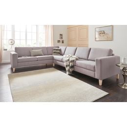 Ecksofa "Terra L-Form", grau (hellgrau), B:316cm H:83cm T:246cm, Struktur (100% Polypropylen), ATLANTIC HOME COLLECTION, Sofas, Ecksofa, mit Wellenunterfederung, langer Schenkel links oder rechts montierbar