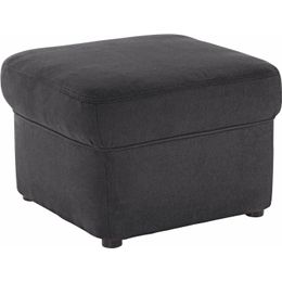 Polsterhocker DOMO collection "SARAFINA 61x61 cm, hochwertig und komfortabel", grau (anthrazit), B:61cm H:40cm T:61cm, Microfaser PRIMABELLE (100% Polyester) / Struktur (90% Polyester; 10% Polyacryl);Luxus-Microfaser (92% Polyester, 8% Nylon);Microfaser PRIMABELLE (100% Polyester), Hocker, Polsterhocker