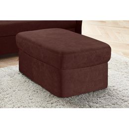 Polsterhocker DOMO collection "ELVA elegant, bequem und hochwertig", braun, B:60cm H:39cm T:60cm, (gepr&auml;gte) Luxus-Microfaser (100% Polyester);Kunstleder SOFTLUX / Struktur ( 100% Polyester);Microfaser PRIMABELLE (100% Polyester), Hocker, Polsterhocker, passend zu den Sitzm&ouml;beln der Serie ELVA