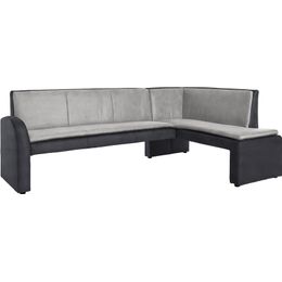 Essbank exxpo - SOFA FASHION "Cortado, elegant und modern mit hohem Sitzkomfort", schwarz (schwarz, grau), B:157cm H:89cm T:244cm, Sitzb&auml;nke, Essbank, hohe Bodenfreiheit, sch&ouml;ne Detailverarbeitung, wahlweise Lederbezug
