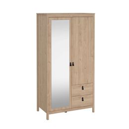 Dreht&uuml;renschrank Home Affaire "Madrid, Schrank, Kleiderschrank", jackson hickory, B:102,3cm H:199cm T:58,4cm, FSC-zertifizierter Holzwerkstoff, Schr&auml;nke, Dreht&uuml;renschrank, Skandinavisches Design, Wahlweise Leder- oder Metallgriffe, Spiegel