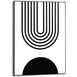 Poster Reinders "Abstrakt", schwarz (farbe rahmen: schwarz, farbe bild(er): schwarz, wei&szlig;), B:50cm H:70cm T:1,6cm, MDF, Bilder, Poster, im Holzrahmen