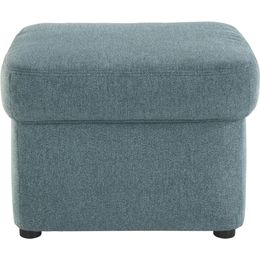 Polsterhocker DOMO collection "SARAFINA 61x61 cm, hochwertig und komfortabel", blau (petrol), B:61cm H:40cm T:61cm, Microfaser PRIMABELLE (100% Polyester) / Struktur (90% Polyester; 10% Polyacryl);Luxus-Microfaser (92% Polyester, 8% Nylon);Microfaser PRIMABELLE (100% Polyester), Hocker, Polsterhocker