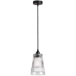 Kayoom H&auml;ngeleuchte "Palum in Klar / Schwarz, ohne Leuchtmittel, LxBxH: 14.5 x 14.5 x 25 cm", transparent, schwarz, H: 25cm, 1 Stk., Leuchten, H&auml;ngeleuchte