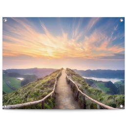 Poster Reinders "Morgenr&ouml;te", blau (farbe bild(er): blau), B:80cm H:60cm T:0,1cm, Leinwand, Bilder, Poster, Outdoor f&uuml;r Garten oder Balkon
