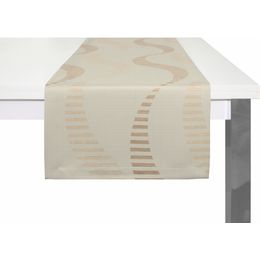 Tischl&auml;ufer WIRTH "LUPARA" Gr. 1, beige, B:40cm L:150cm, Baumwolle, Polyester, Tischdecken