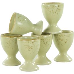Eierbecher Creatable "Nature Collection", beige (naturwei&szlig;), H:7,3cm &Oslash;:5,4cm, Steinzeug, Eierbecher, Eierhalter aus hochwertigem Steinzeug, handwerklicher Look