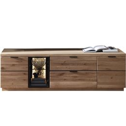 TV-Board Wohnconcept "Donna TV-Unterteil", wildeiche bianco, anthrazit, B:200cm H:60cm T:50cm, ABS-Kunststoff, Aluminium, Glas, Holzwerkstoff, Massivholz, Metall, Sideboards, TV-Board