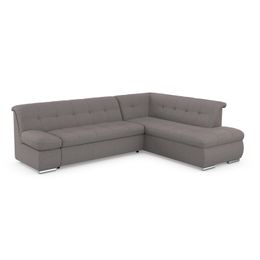 Ecksofa DOMO collection "MONA B/T: 271/213 cm, modern und komfortabel", braun (schlamm), B:271cm H:80cm T:213cm, Struktur fein 100% Polyester;Chenilleoptik 100% Polyester, Sofas, Ecksofa, whlw. mit Bett- und Armlehnfunktion, L-Form
