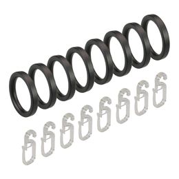 Gardinenring Liedeco, grau (anthrazit), &Oslash;:1,6cm, Materialmix, Gardinenbefestigungen, f&uuml;r Gardinenstangen &Oslash; 16 mm