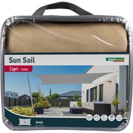 Sonnensegel Windhager "Capri, Rechteckiges Segel zur Beschattung von Garten, Terrasse, Balkon", beige (champagner), B:300cm T:400cm, Polyethylen, Sonnensegel, Sonnenschutz 3 x 4 m, erh&auml;ltlich in grau, champagner oder reed