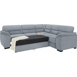 Sit & More Ecksofa SIT & MORE "Montego", grau (hellgrau), B:255cm H:88cm T:225cm, Luxus-Microfaser (90% Polyester, 10% Polyamid);Struktur (100% Polyester);Luxus-Microfaser ALTARA NUBUCK (100% Polyester), Sofas, Ecksofa, wahlweise mit Bettfunktion und Schubkasten