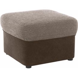 Polsterhocker DOMO collection "SARAFINA 61x61 cm, hochwertig und komfortabel", braun (braun, braun, beige), B:61cm H:40cm T:61cm, Microfaser PRIMABELLE (100% Polyester) / Struktur (90% Polyester; 10% Polyacryl);Luxus-Microfaser (92% Polyester, 8% Nylon);Microfaser PRIMABELLE (100% Polyester), Hocker, Polsterhocker