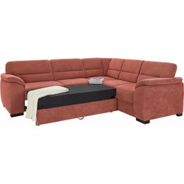 Sit & More Ecksofa SIT & MORE "Montego", orange (terra), B:255cm H:88cm T:225cm, Luxus-Microfaser (90% Polyester, 10% Polyamid);Struktur (100% Polyester);Luxus-Microfaser ALTARA NUBUCK (100% Polyester), Sofas, Ecksofa, wahlweise mit Bettfunktion und Schubkasten