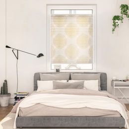Plissee LICHTBLICK ORIGINAL "Plissee Klemmfix, ohne Bohren, blickdicht, Stripy Boho Drop India", beige (beige, wei&szlig;, wei&szlig;), B:90cm H:130cm, Obermaterial: 100% Polyester, Plissees