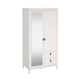 Dreht&uuml;renschrank Home Affaire "Madrid, Schrank, Kleiderschrank", wei&szlig;, B:102,3cm H:199cm T:58,4cm, FSC-zertifizierter Holzwerkstoff, Schr&auml;nke, Dreht&uuml;renschrank, Skandinavisches Design, Wahlweise Leder- oder Metallgriffe, Spiegel