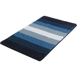 Badematte Meusch "Palace", blau (mare), H:20mm, Polyester, Badematten, Badematte, mordernes Streifendesign im Farbverlauf