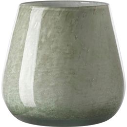 Tischvase Fink "MARLY", gr&uuml;n (hellgr&uuml;n), H:17cm &Oslash;:18,5cm, Glas, Vasen, Dekovase, Blumenvase, Windlicht, Vase aus Glas