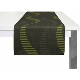 Tischl&auml;ufer WIRTH "LUPARA" Gr. 1, gr&uuml;n, B:40cm L:150cm, Baumwolle, Polyester, Tischdecken