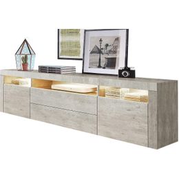 borchardt M&ouml;bel Lowboard BORCHARDT M&Ouml;BEL "Santa F&eacute;, TV-Schrank 166 cm breit", grau (beton, optik), B:166cm H:49cm T:35cm, Holzwerkstoff, Sideboards, Lowboard, Breite 166 cm