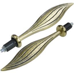 Gardinenstangen-Endst&uuml;ck Liedeco "Endst&uuml;ck, Endknopf Blatt "Esperanca" f&uuml;r 16 mm Stangen" Gr. 1, schwarz (messingfarben, schwarz), H:3cm L:14,7cm, Gardinenstangenendst&uuml;cke, Gardinenstangen-Endst&uuml;ck, Endst&uuml;ck, Endknopf