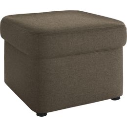 Polsterhocker DOMO collection "SARAFINA 61x61 cm, hochwertig und komfortabel", braun, B:61cm H:40cm T:61cm, Microfaser PRIMABELLE (100% Polyester) / Struktur (90% Polyester; 10% Polyacryl);Luxus-Microfaser (92% Polyester, 8% Nylon);Microfaser PRIMABELLE (100% Polyester), Hocker, Polsterhocker