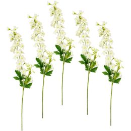 Kunstblume I.GE.A. "Delphinium", wei&szlig;, B:8cm H:75cm, Obermaterial: 98% Polyester, 2% Kunststoff, Kunstpflanzen, 5er Set