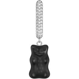 Single-Creole Thomas Sabo "Thomas Sabo x HARIBO Schmuck: Gro&szlig;e Einzel-Creole mit Goldb&auml;r", wei&szlig; (silberfarben, schwarz, kristallwei&szlig;, schwarz, kristallwei&szlig;), Ohrringe, Damen, Silber 925 (recycelt), mit Kristallglas, Zirkonia (synth.)