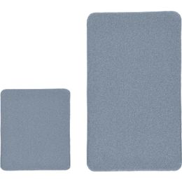 Badematte Kleine Wolke "RELAX", stahlblau, H:30mm, Polyacryl, Badematten, Badematte, Badteppich, meliert, rechteckig, rund & als Set erh&auml;ltlich