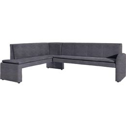 Essbank exxpo - SOFA FASHION "Cortado, elegant und modern mit hohem Sitzkomfort", grau, B:197cm H:89cm T:264cm, Strukturstoff (88%Polyester, 12% Nylon) mit Absatz Luxuskunstleder;Luxus-Microfaser (Zusammensetzung: 10% Baumwolle, 90% Polyester), Sitzb&auml;nke, Essbank, hohe Bodenfreiheit, sch&ouml;ne Detailverarbeitung, wahlweise Lederbezug