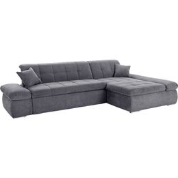 Ecksofa DOMO collection "MORIC Massiv - Belastbar bis 140 kgxSitz, 300x172 cm, XXL-Format", grau, B:300cm H:80cm T:172cm, Chenille (85% Polyester, 15% Acryl), Sofas, Ecksofa, L-Form, Chenilleoptik, grau