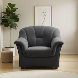 Sessel DOMO collection "FLORES 92x82 cm, hochwertig & besonders komfortabel", grau (dunkelgrau), B:92cm H:86cm T:82cm, 100% Polyester, Sessel, Sessel, whlw. mit Federkern (nicht bei Microfaser PRIMABELLE-Struktur)