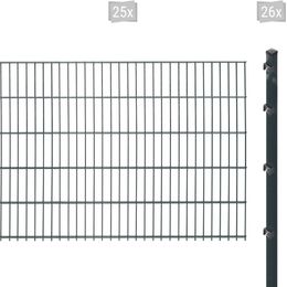 Doppelstabmattenzaun Arvotec "ESSENTIAL 103 zum Einbetonieren", grau (anthrazit), H:103cm, Kunststoff, Stahl, Zaunelemente, Zaunh&ouml;he 103 cm, Zaunl&auml;nge 2 - 60 m