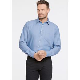 JACK'S INN 54 Langarmhemd JACK&rsquo;S "Freizeithemd (Langarm) Comfort Fit", Herren, Gr. L, Normalgr&ouml;&szlig;en, mid blau, Obermaterial: 65% Polyester, 35% Baumwolle, Hemden