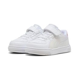 Sneaker Puma "CAVEN III HOLO 20 AC INF", M&auml;dchen, Gr. 21, Puma wei&szlig;, rosy outlook, Puma silber, Synthetik, unifarben, Schuhe Sneaker, f&uuml;r Kinder, sportlicher Stil, mit Gummilaufsohle