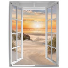 Poster Reinders "Sonnenuntergang am Strand", orange (farbe bild(er): orange), B:60cm H:80cm T:0,1cm, Leinwand, Bilder, Poster, Outdoor f&uuml;r Garten oder Balkon