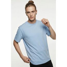 T-Shirt Blend "BHFISHER OVERSIZE TEE", Herren, Gr. M, faded denim, Single Jersey, Obermaterial: 100% Baumwolle, unifarben, relaxed fit normal, Rundhals, Shirts T-Shirt, Baumwolle, relaxed fit
