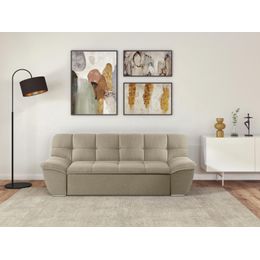 2-Sitzer DOMO collection "SPLASH Breite 211 cm, moderne Sitz- und R&uuml;ckensteppung, komfortabel", braun (schlamm), B:211cm H:76cm T:96cm, 100% Polyester, Sofas, Polsterm&ouml;bel 2-Sitzer-Sofa, flache Armlehnen zum Entspannen